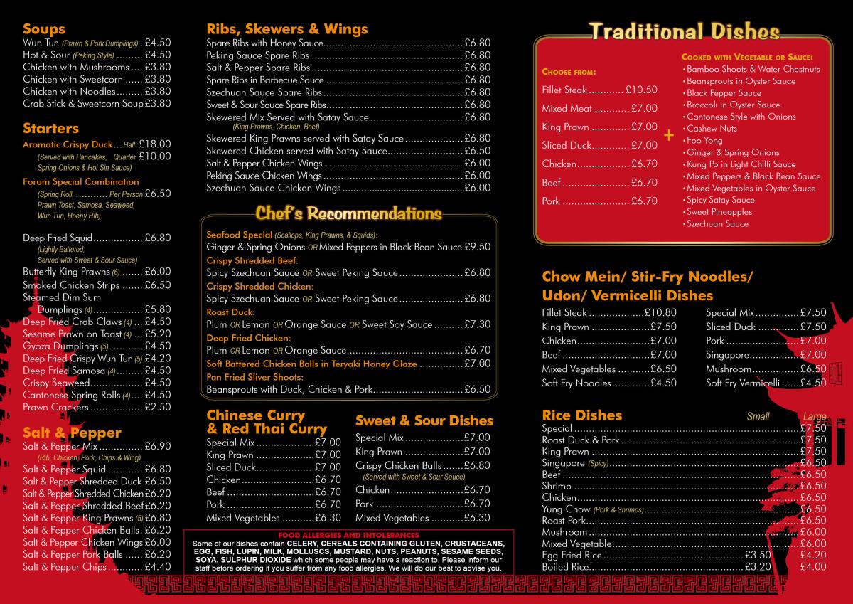 Takeaway | The Forum Restaurant, Congleton